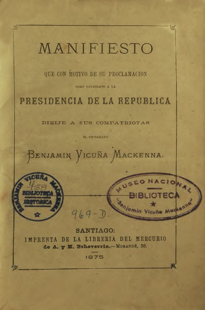 Manifiesto | Museo Nacional Benjamín Vicuña Mackenna